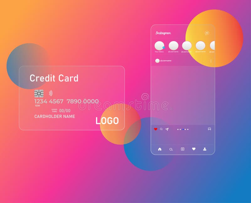 Glassmorphic Card and Post Template Stock Vector - Illustration of ...