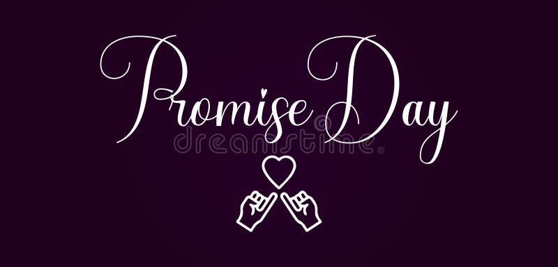 Happy Promise Day with Heart Stylish Text and Background Illustration ...