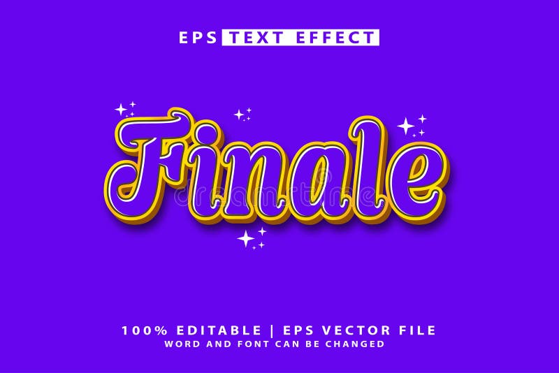 Finale Editable 3d Text Effect Stock Vector - Illustration of design ...