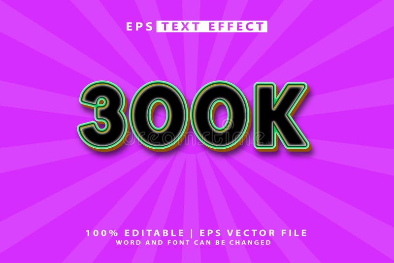 300K Editable 3d Text Effect Stock Vector - Illustration of text, game ...