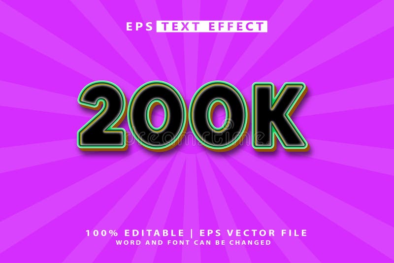 200K Editable 3d Text Effect Stock Vector - Illustration of text ...