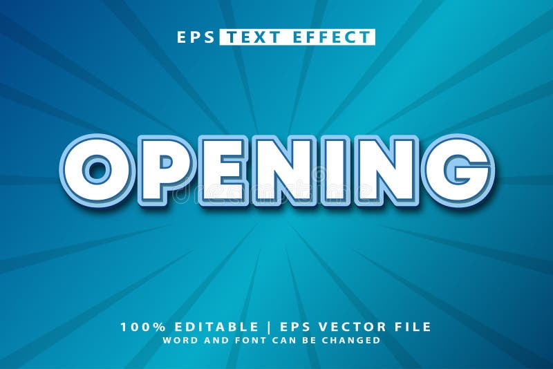 Opening Editable 3d Text Effect Stock Vector - Illustration of test ...