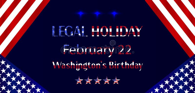 Legal Holiday February 22 Washington S Birthday Text Illustration ...
