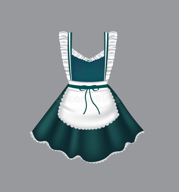 Green maid uniform stock vector. Illustration of female - 308761667