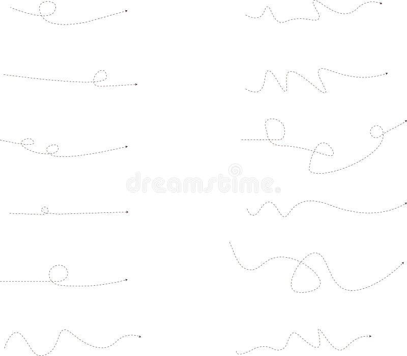 Set of dashed line arrows stock vector. Illustration of line - 308763795