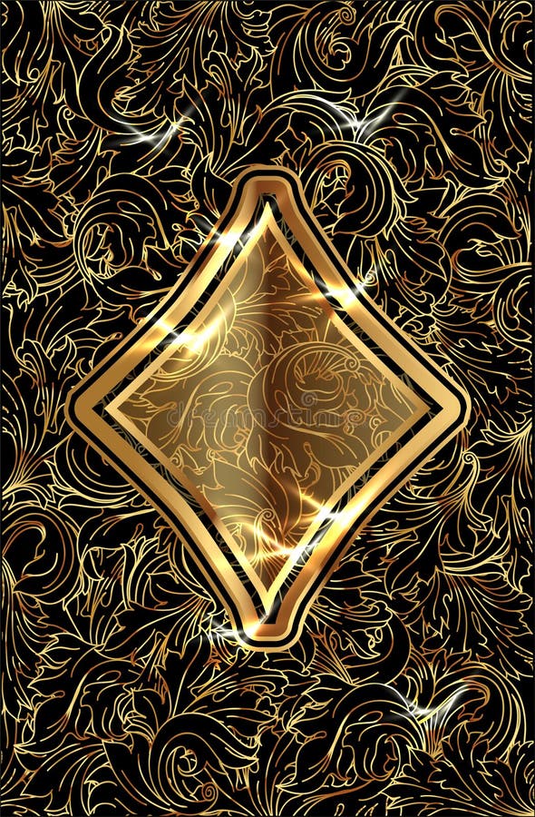 Diamonds Ace Poker Golden Playing Cards, Vector Stock Vector ...