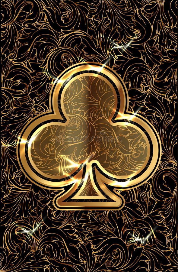 Clubs Ace Poker Golden Playing Cards, Vector Stock Vector ...