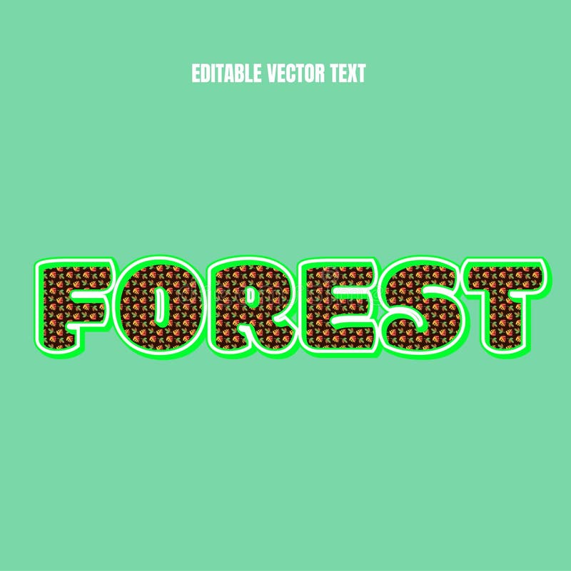 Forest vector text effect stock vector. Illustration of word - 308782596
