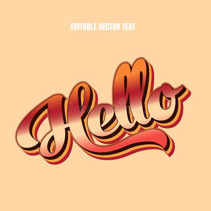 Hello vector text effect stock vector. Illustration of greeting - 308782618