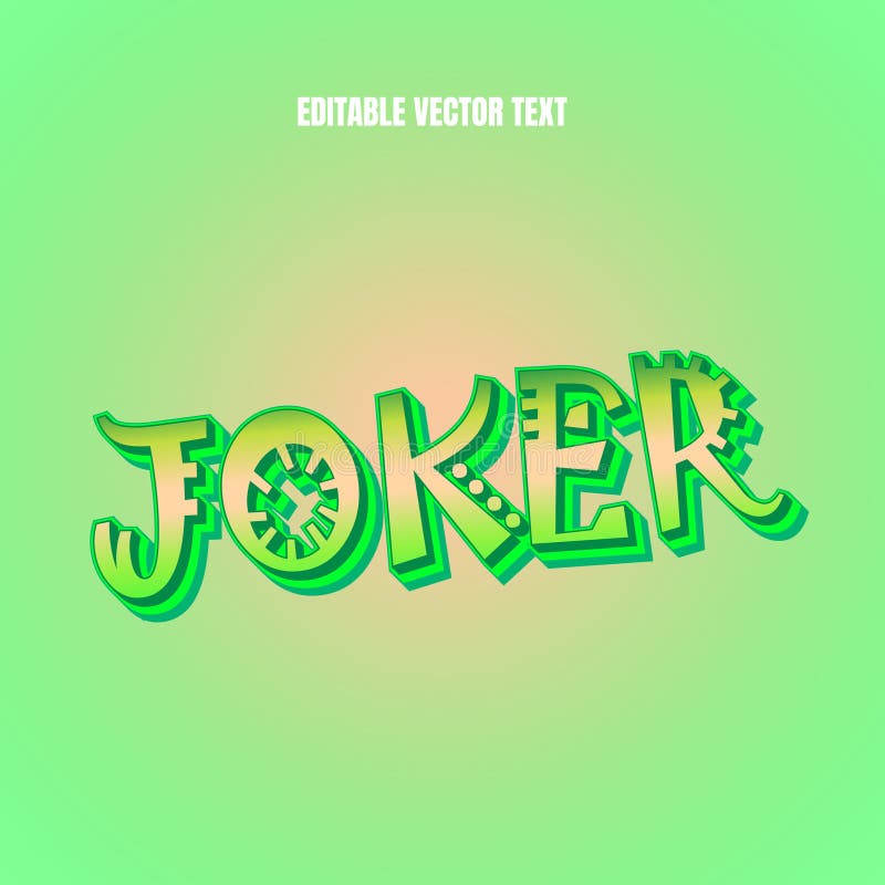 Joker vector text effect stock vector. Illustration of design - 308782629