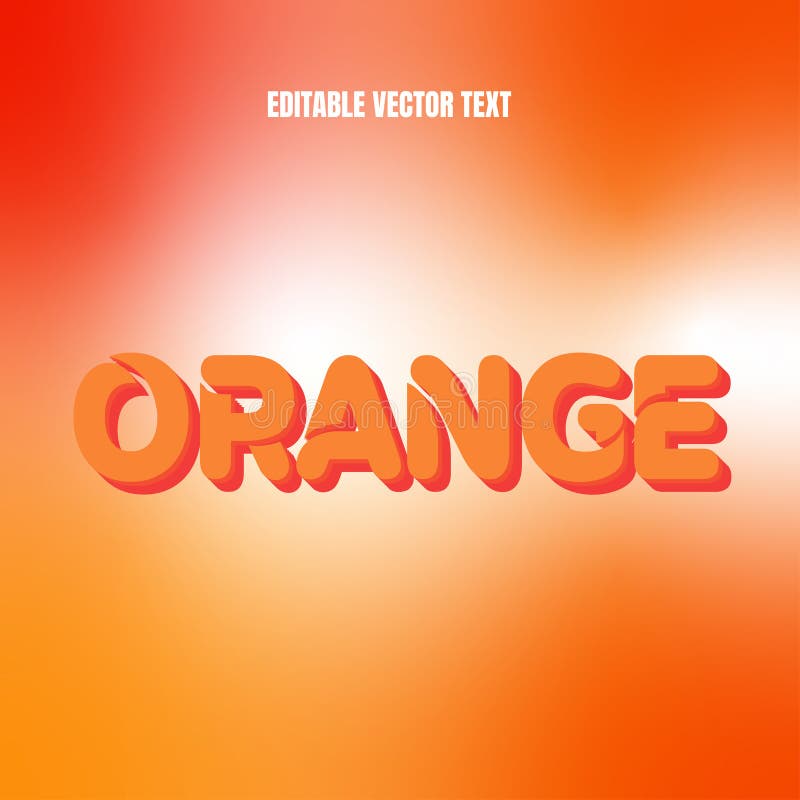 Orange vector text effect stock vector. Illustration of word - 308782686