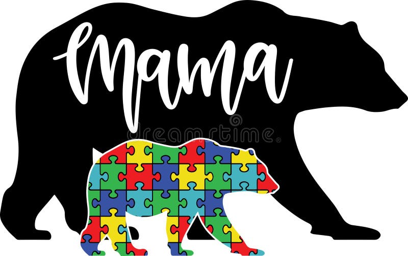 Autism Mama and Baby Bear, Autism Puzzle, Autism Awareness, Proud ...