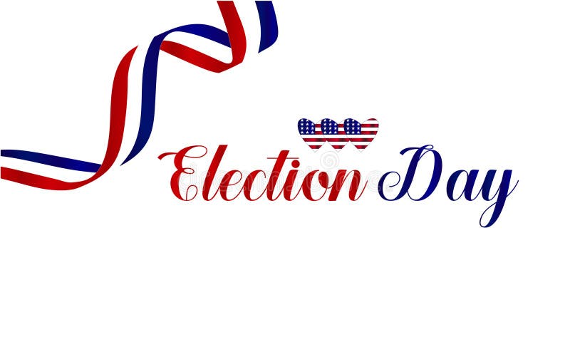 Election Day Text with Usa Flag and White Background Design Stock ...