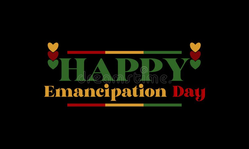 Happy Emancipation Day Stylish Text with Flag Background Illustration ...