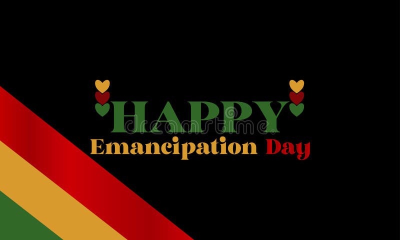 Happy Emancipation Day Stylish Text with Flag Background Illustration ...