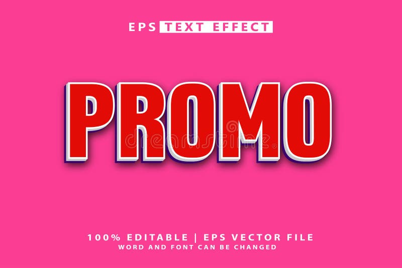Promo 3d Editable Text Effect Vintage Color Stock Vector - Illustration ...