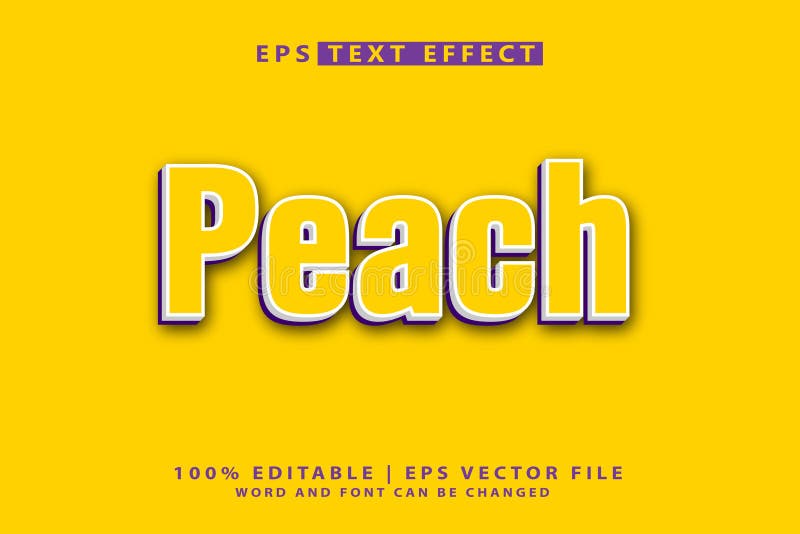 Peach 3d Editable Text Effect Vintage Color Stock Vector - Illustration ...