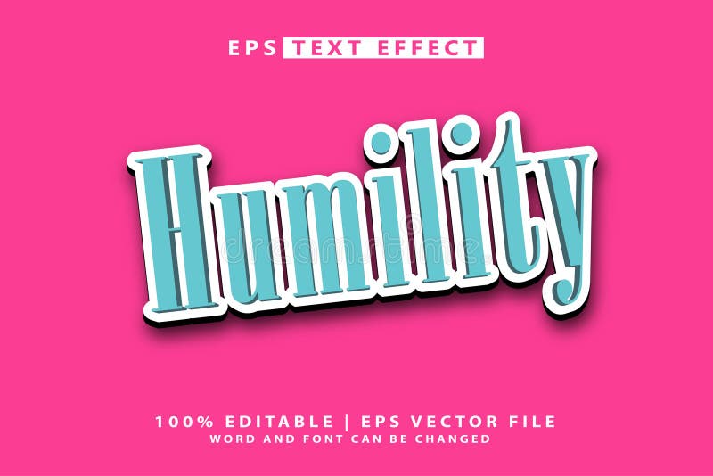 Humility 3d Editable Text Effect Vintage Color Stock Vector ...