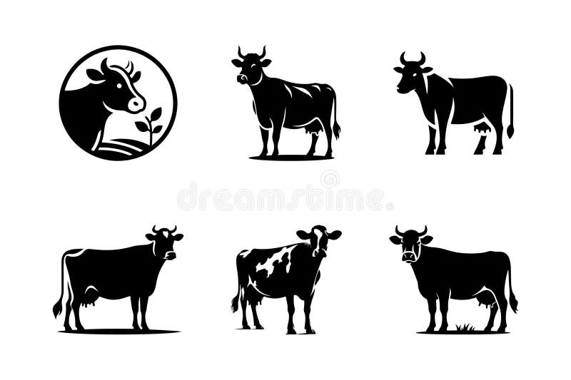 Cow Tracing Lonely Vector Illustration Stock Vector - Illustration of ...