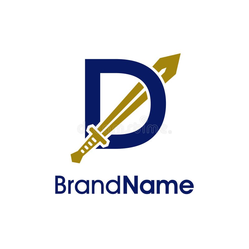 Simple and Bold Initial D Gold Sword Logo Stock Vector - Illustration ...