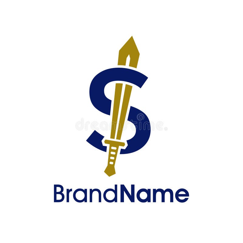 Simple and Bold Initial S Gold Sword Logo Stock Vector - Illustration ...