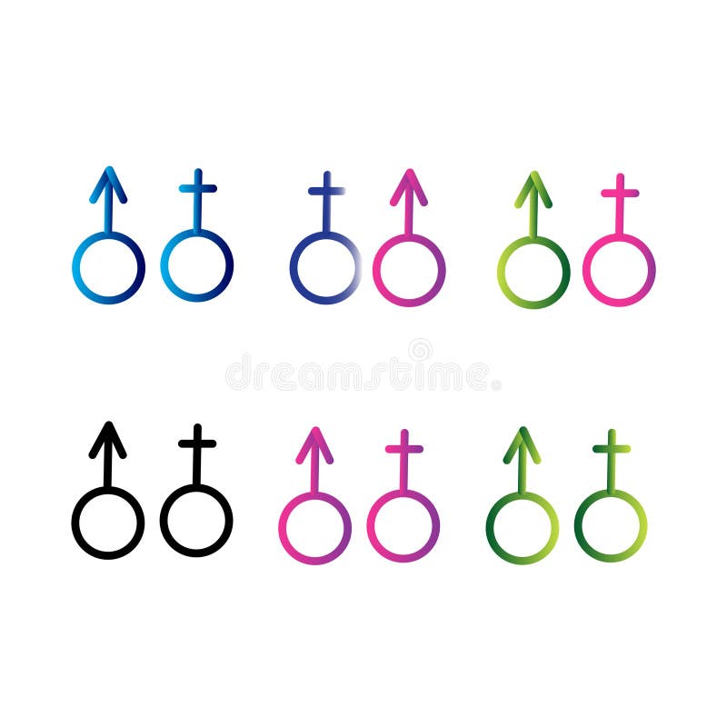Colorful Gender Icon Button Stock Vector - Illustration of female ...