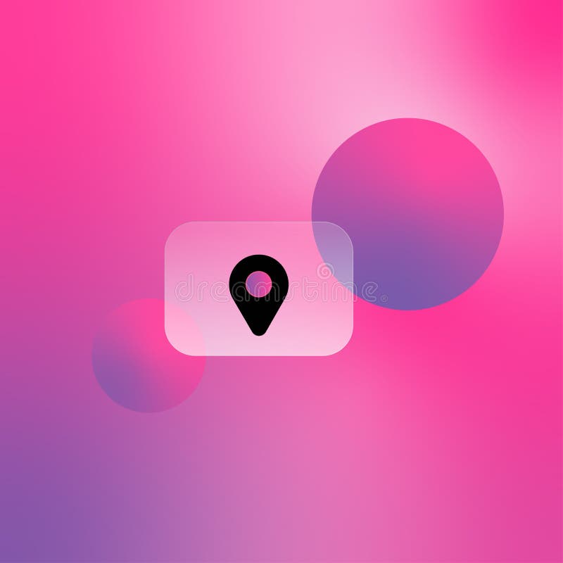 Glassmorphic Location Social Media Icon Button Stock Vector ...