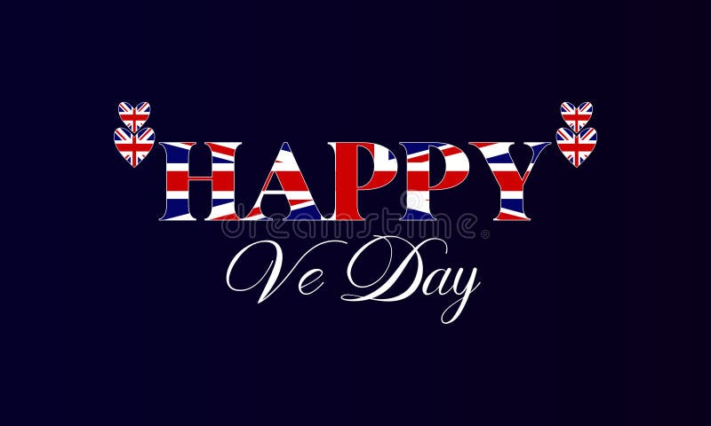 Happy Ve Day Text with Flag and Blue Gradient Background Design Stock ...
