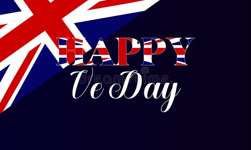 Happy Ve Day Text with Flag and Blue Gradient Background Design Stock ...