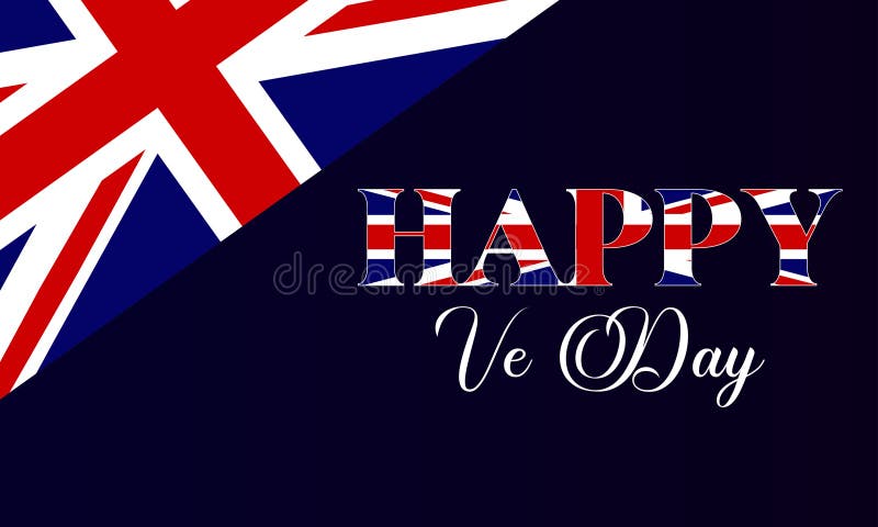 Happy Ve Day Text with Flag and Blue Gradient Background Design Stock ...