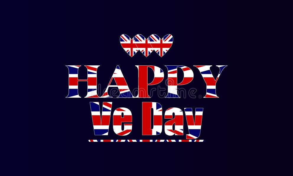 Happy Ve Day Text with Flag and Blue Gradient Background Design Stock ...