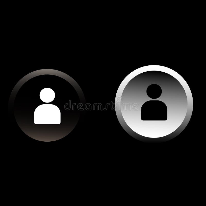 User Icon Button on Social Media Stock Vector - Illustration of sign ...
