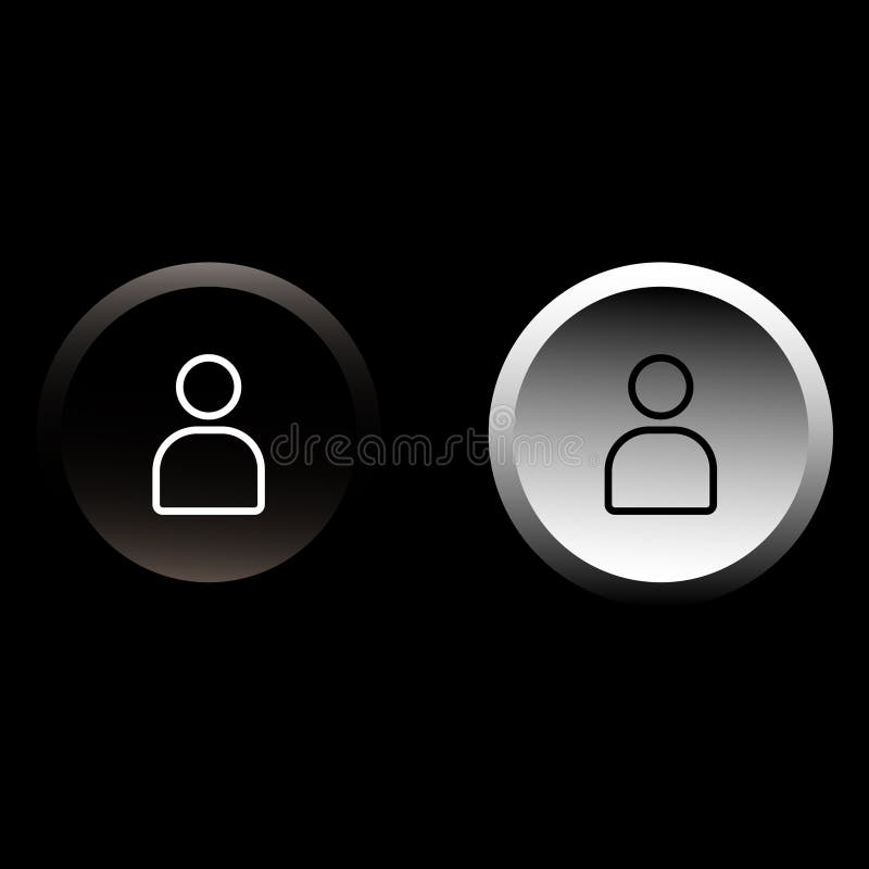 User Icon Button on Social Media Stock Vector - Illustration of person ...