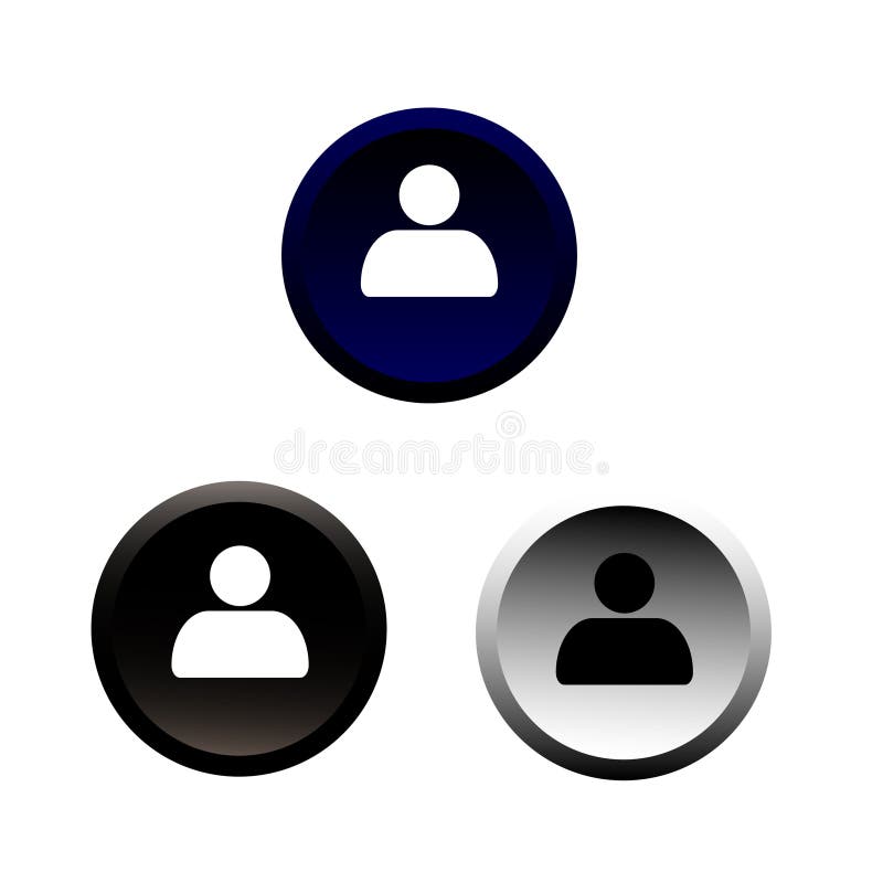 User Icon Button on Social Media Stock Vector - Illustration of like ...
