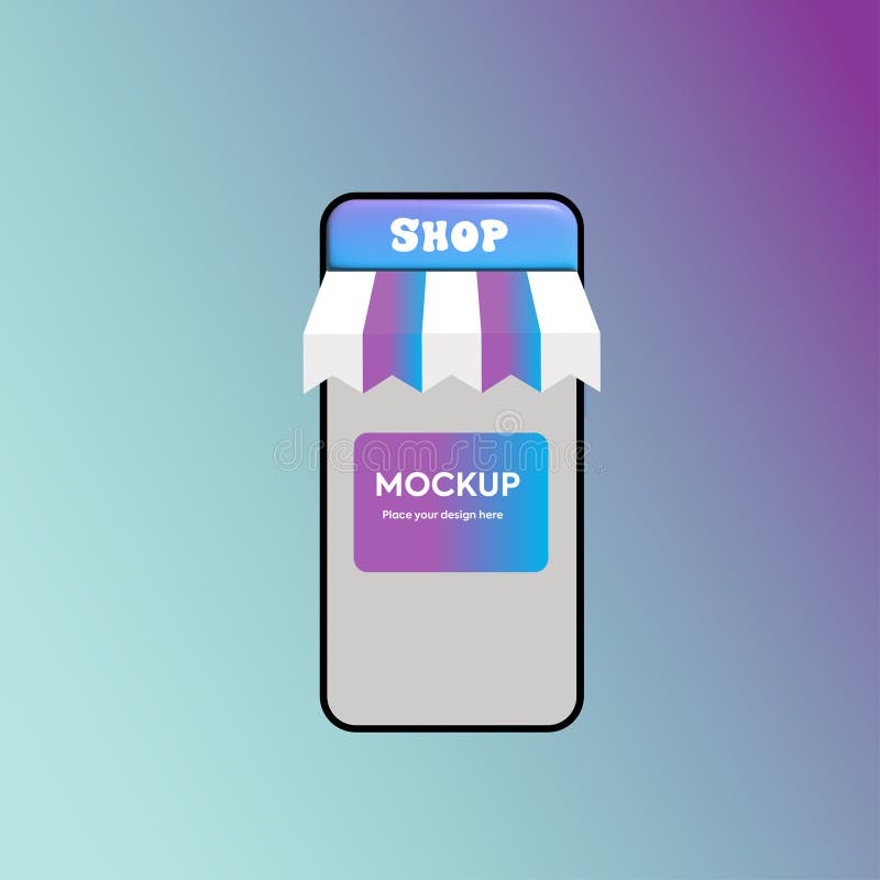 Online Shopping 3d Rendering with Mobile and Shopping Bag Stock Vector - Illustration of ...