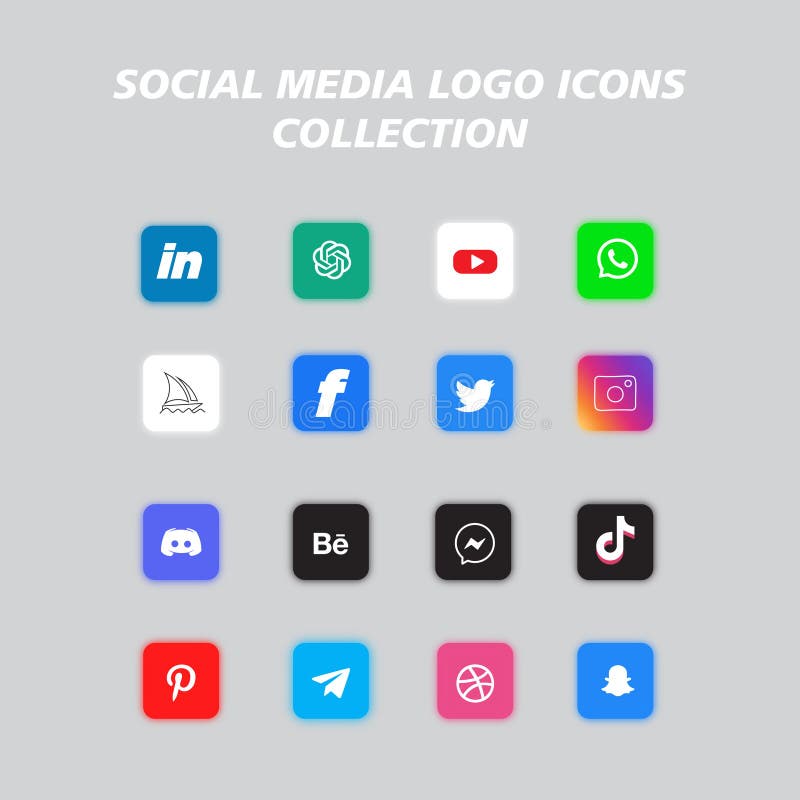 Popular Social Media Logo Icon Collection Editorial Stock Image ...