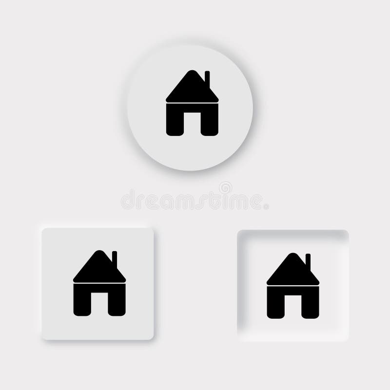 Neomorphic Homepage Icon Button Stock Vector - Illustration of icon ...