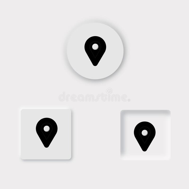 Neomorphic Pin Icon Elements Stock Vector - Illustration of share ...