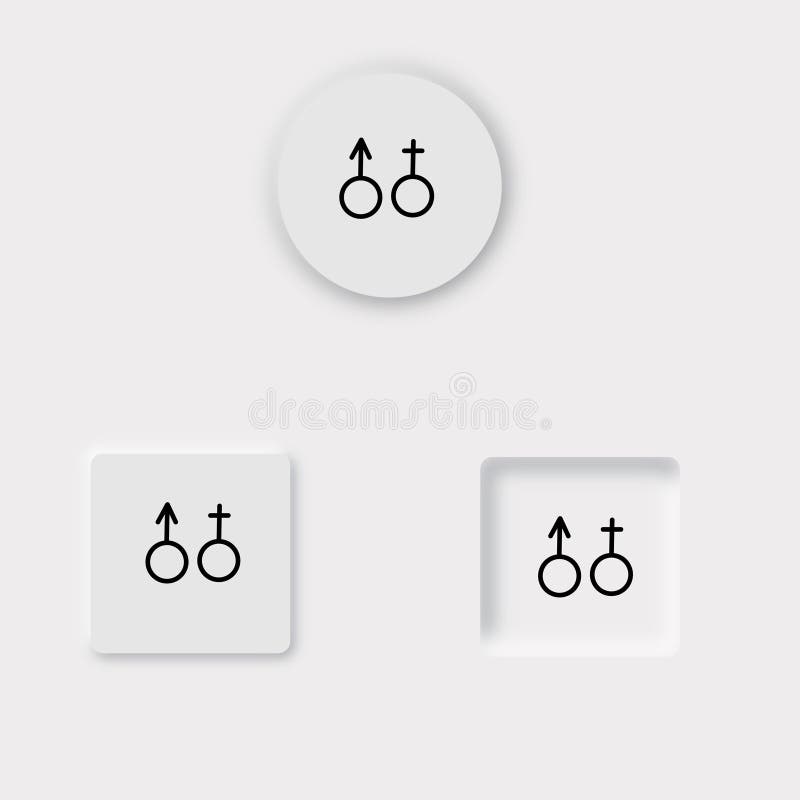 Neumorphic Gender Icon Buttons Stock Vector - Illustration of airplane ...