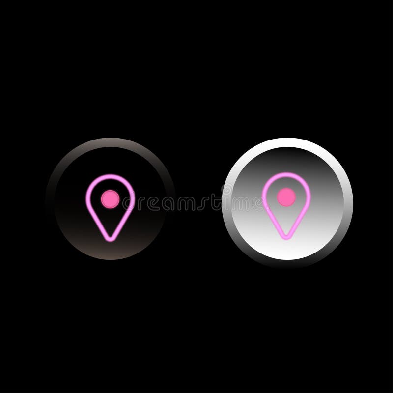 Neomorphic Pin Icon Elements Stock Vector - Illustration of gender ...