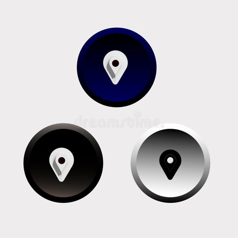 Neomorphic Pin Icon Elements Stock Vector - Illustration of heart ...