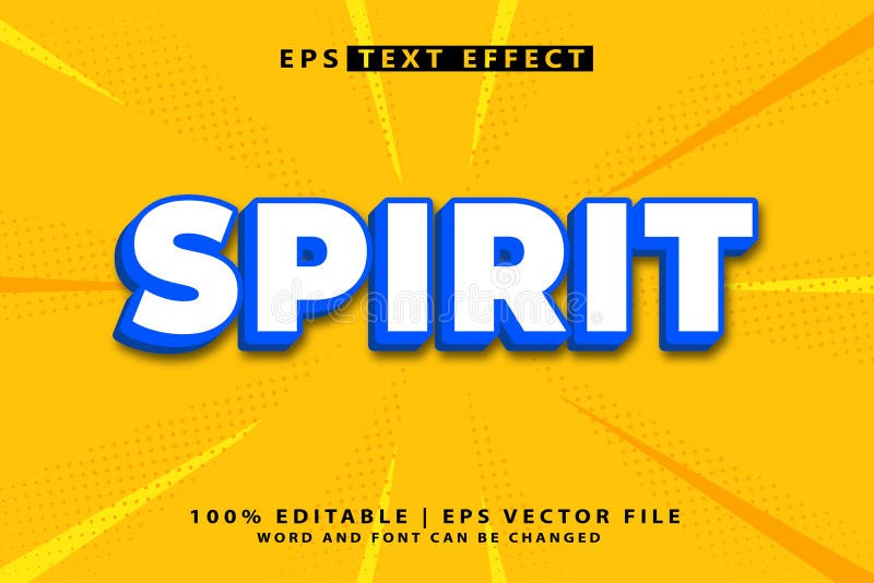 Spirit 3d Editable Text Effect Vintage Color Stock Vector ...