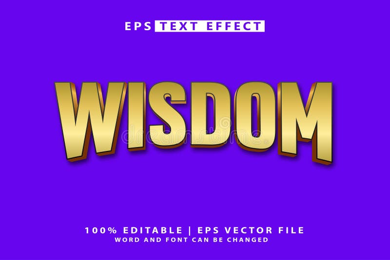 Wisdom 3d Editable Text Effect Vintage Color Stock Vector ...