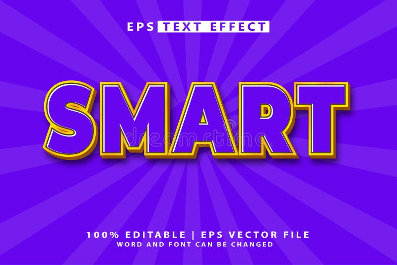 Smart You 3d Editable Text Effect Vintage Color Stock Vector ...