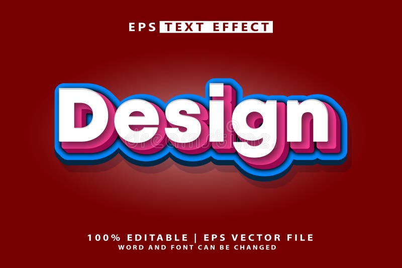 Design 3d Editable Text Effect Vintage Color Stock Vector ...