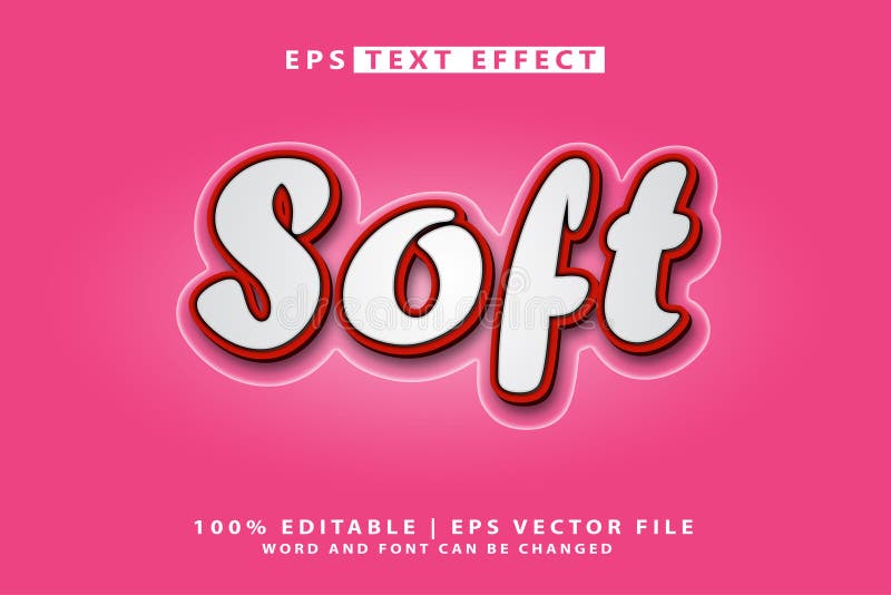 Soft 3d Editable Text Effect Vintage Color Stock Vector - Illustration ...