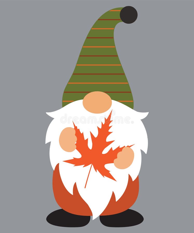 Fall Gnome with Maple Leaf, Happy Fall, Thanksgiving Day, Happy Harvest ...