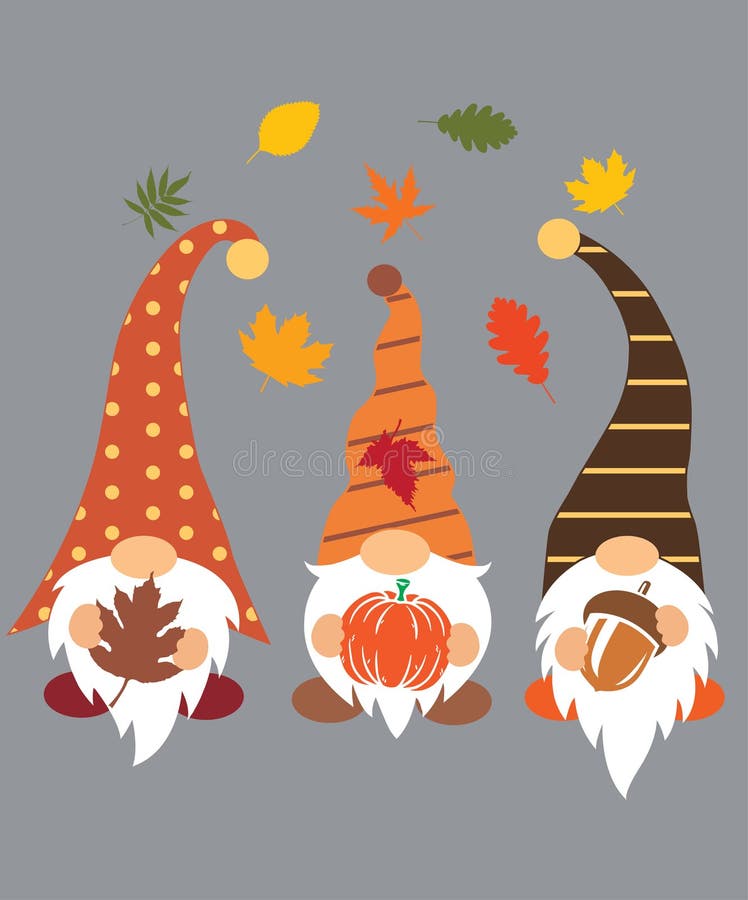Fall Gnomes, Happy Fall, Thanksgiving Day, Happy Harvest, Vector ...