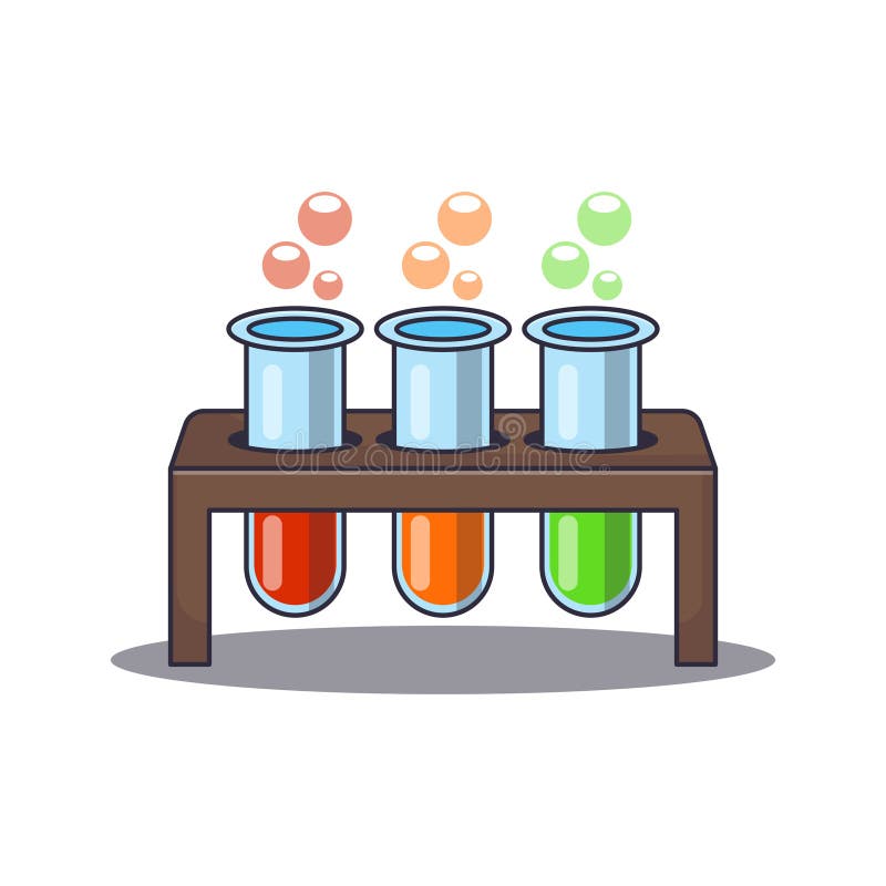 Test Tube Cartoon Vector Illustration. Stock Vector - Illustration of ...