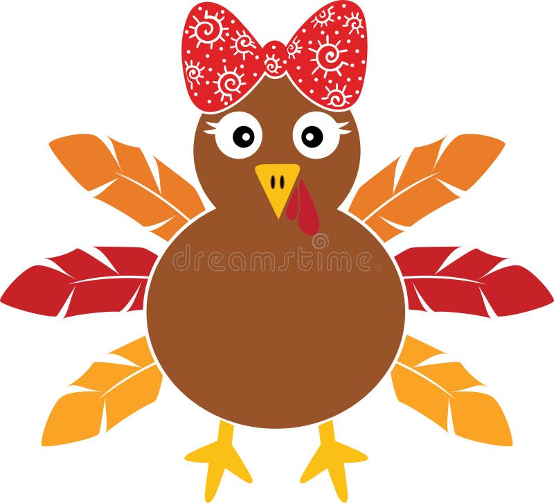 Cute Turkey with Bow, Happy Fall, Thanksgiving Day, Happy Harvest ...